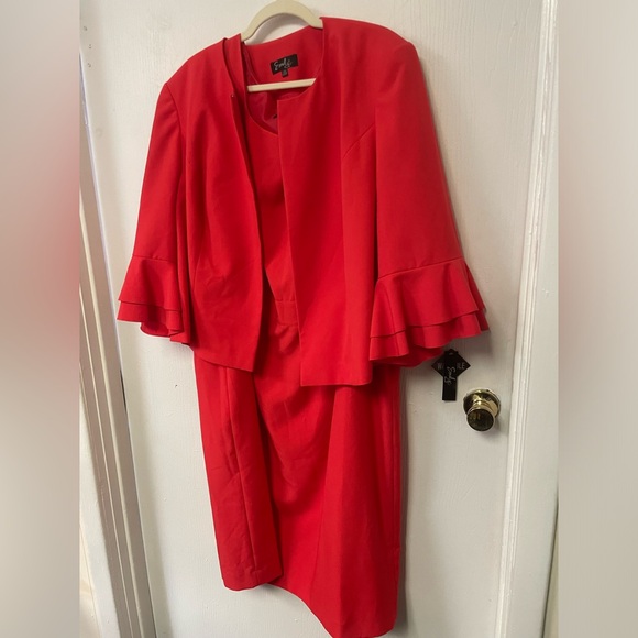 Emily | Dresses | 24 Value New Professional Poppy Red 2 Piece Jacket ...